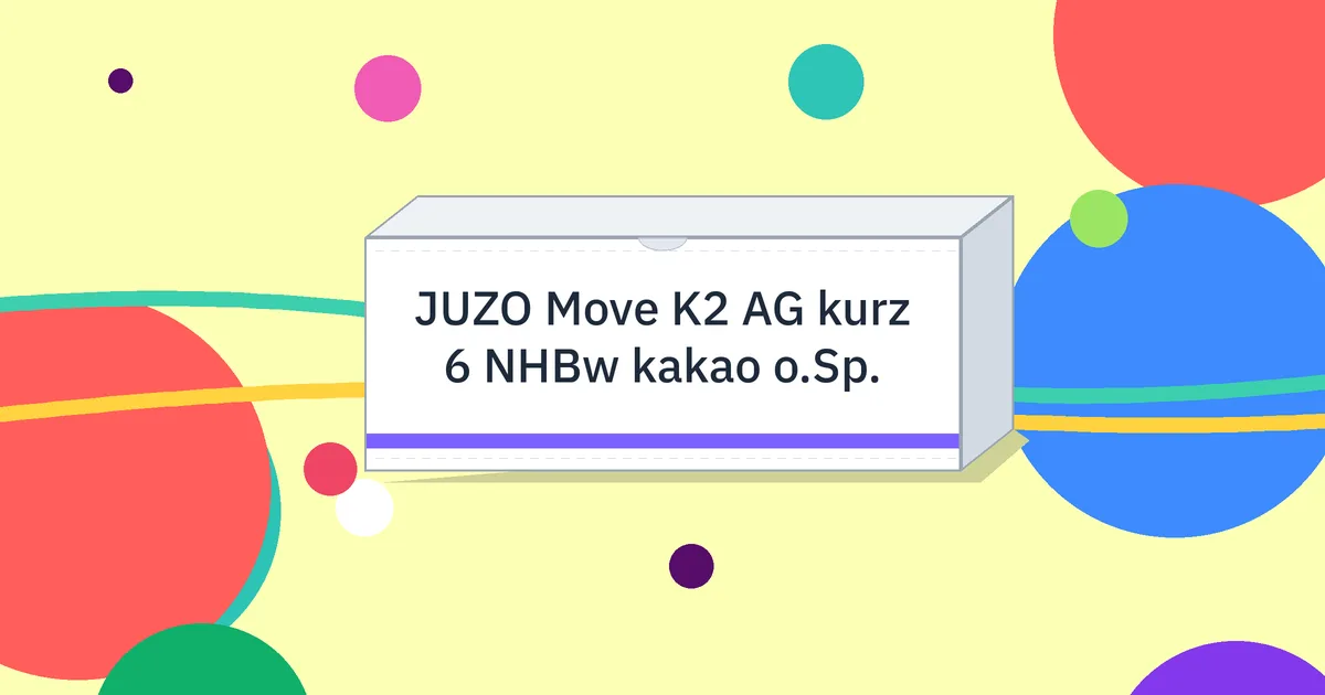 Symbolbild: Packung mit der Aufschrift JUZO Move K2 AG kurz 6 NHBw kakao o.Sp. (PZN 18560768) – Verfügbarkeit und Bezug in Apotheken in Frankfurt am Main