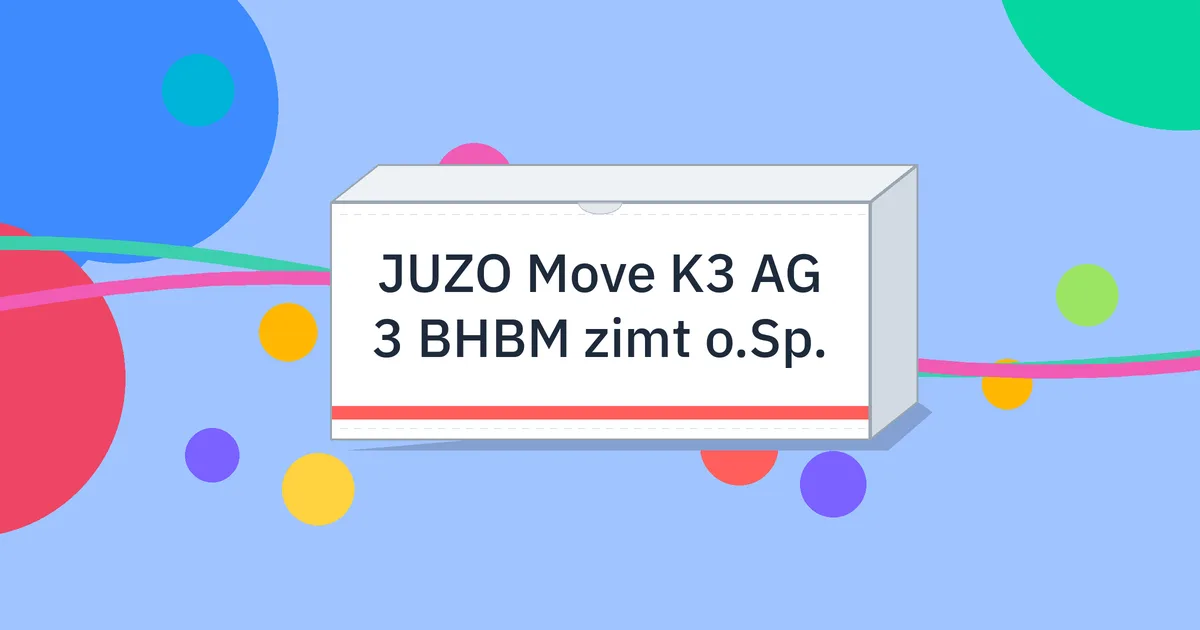 Symbolbild: Packung mit der Aufschrift JUZO Move K3 AG 3 BHBM zimt o.Sp. (PZN 18578018) – Verfügbarkeit und Bezug in Apotheken in Frankfurt am Main