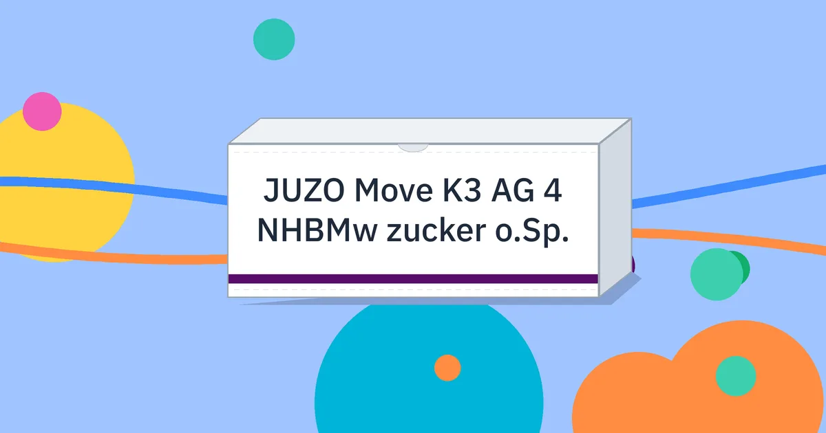 Symbolbild: Packung mit der Aufschrift JUZO Move K3 AG 4 NHBMw zucker o.Sp. (PZN 18576893) – Verfügbarkeit und Bezug in Apotheken in Frankfurt am Main
