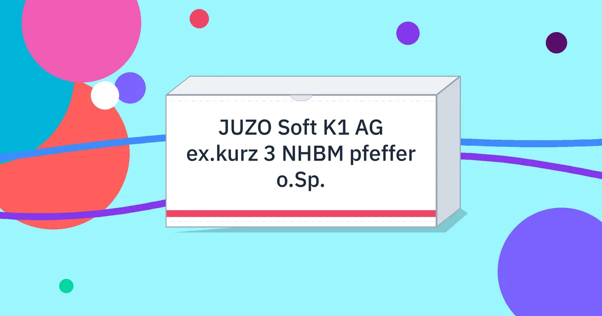 Symbolbild: Packung mit der Aufschrift JUZO Soft K1 AG ex.kurz 3 NHBM pfeffer o.Sp. (PZN 15000690) – Verfügbarkeit und Bezug in Apotheken in Frankfurt am Main
