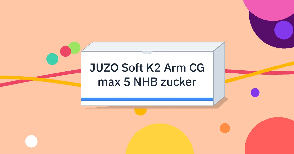 Symbolbild: Packung mit der Aufschrift JUZO Soft K2 Arm CG max 5 NHB zucker (PZN 15512450) – Verfügbarkeit und Bezug in Apotheken in Frankfurt am Main