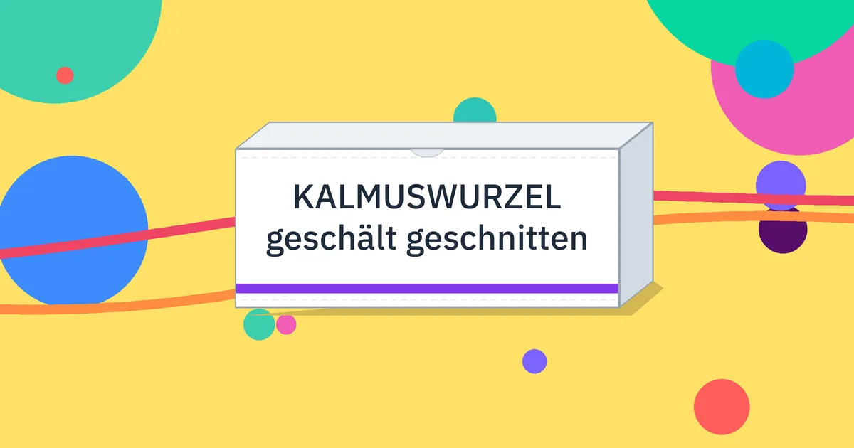 Symbolbild: Packung mit der Aufschrift KALMUSWURZEL geschält geschnitten (PZN 10023812) – Verfügbarkeit und Bezug in Apotheken in Frankfurt am Main