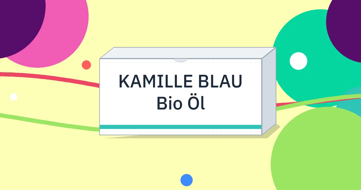 Symbolbild: Packung mit der Aufschrift KAMILLE BLAU Bio Öl (PZN 11297374) – Verfügbarkeit und Bezug in Apotheken in Frankfurt am Main