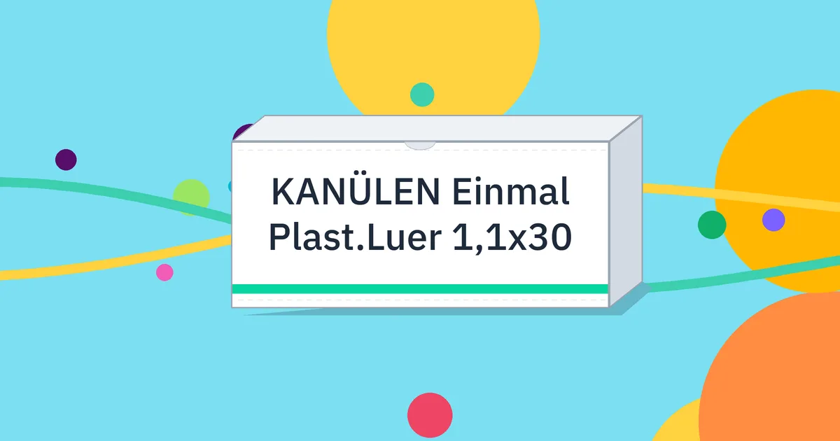 Symbolbild: Packung mit der Aufschrift KANÜLEN Einmal Plast.Luer 1,1x30 (PZN 02440513) – Verfügbarkeit und Bezug in Apotheken in Frankfurt am Main