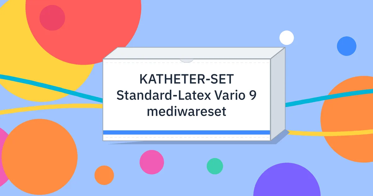 Symbolbild: Packung mit der Aufschrift KATHETER-SET Standard-Latex Vario 9 mediwareset (PZN 19556042) – Verfügbarkeit und Bezug in Apotheken in Frankfurt am Main