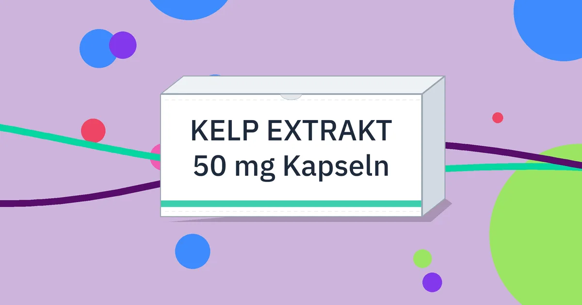 Symbolbild: Packung mit der Aufschrift KELP EXTRAKT 50 mg Kapseln (PZN 20013737) – Verfügbarkeit und Bezug in Apotheken in Frankfurt am Main