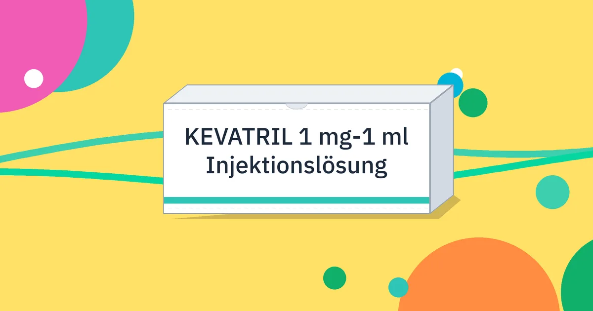 Symbolbild: Packung mit der Aufschrift KEVATRIL 1 mg-1 ml Injektionslösung (PZN 09219289) – Verfügbarkeit und Bezug in Apotheken in Frankfurt am Main