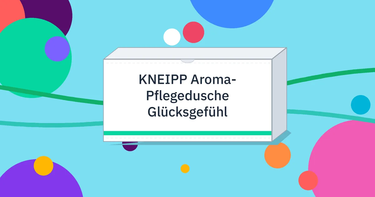 Symbolbild: Packung mit der Aufschrift KNEIPP Aroma-Pflegedusche Glücksgefühl (PZN 20196689) – Verfügbarkeit und Bezug in Apotheken in Frankfurt am Main