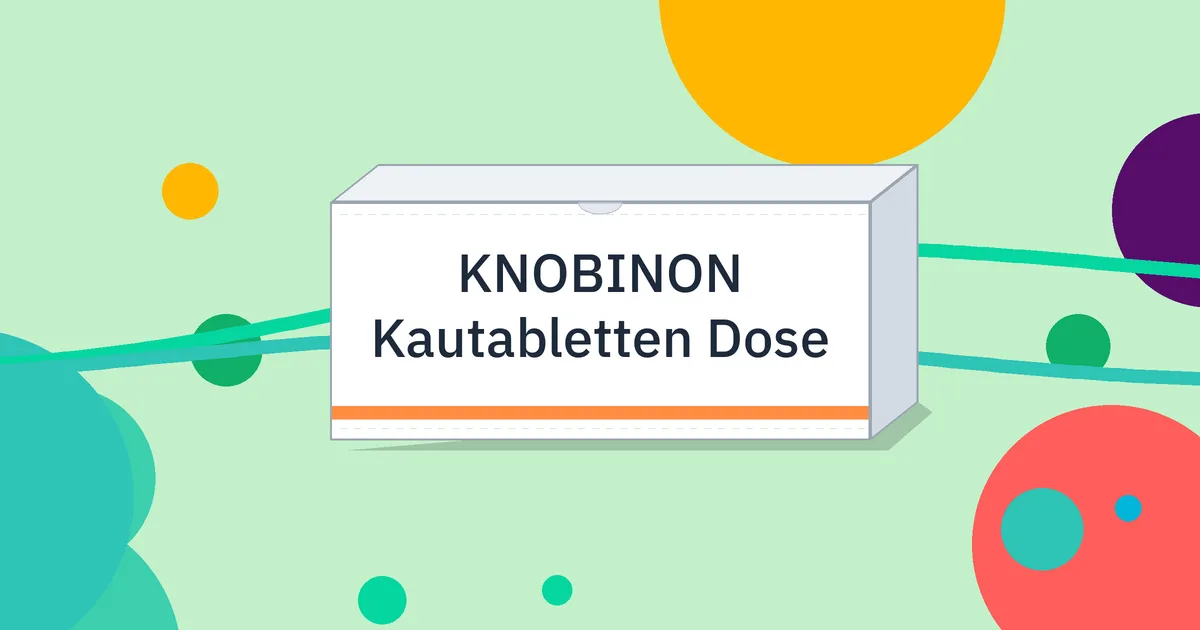 Symbolbild: Packung mit der Aufschrift KNOBINON Kautabletten Dose (PZN 03475413) – Verfügbarkeit und Bezug in Apotheken in Frankfurt am Main