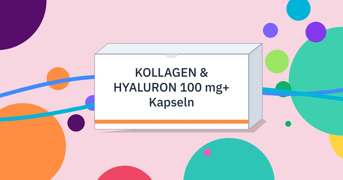 Symbolbild: Packung mit der Aufschrift KOLLAGEN & HYALURON 100 mg+ Kapseln (PZN 18650810) – Verfügbarkeit und Bezug in Apotheken in Frankfurt am Main