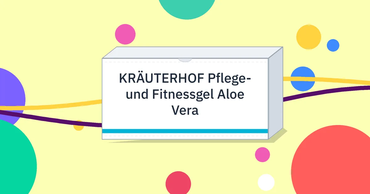 Symbolbild: Packung mit der Aufschrift KRÄUTERHOF Pflege- und Fitnessgel Aloe Vera (PZN 05949826) – Verfügbarkeit und Bezug in Apotheken in Frankfurt am Main
