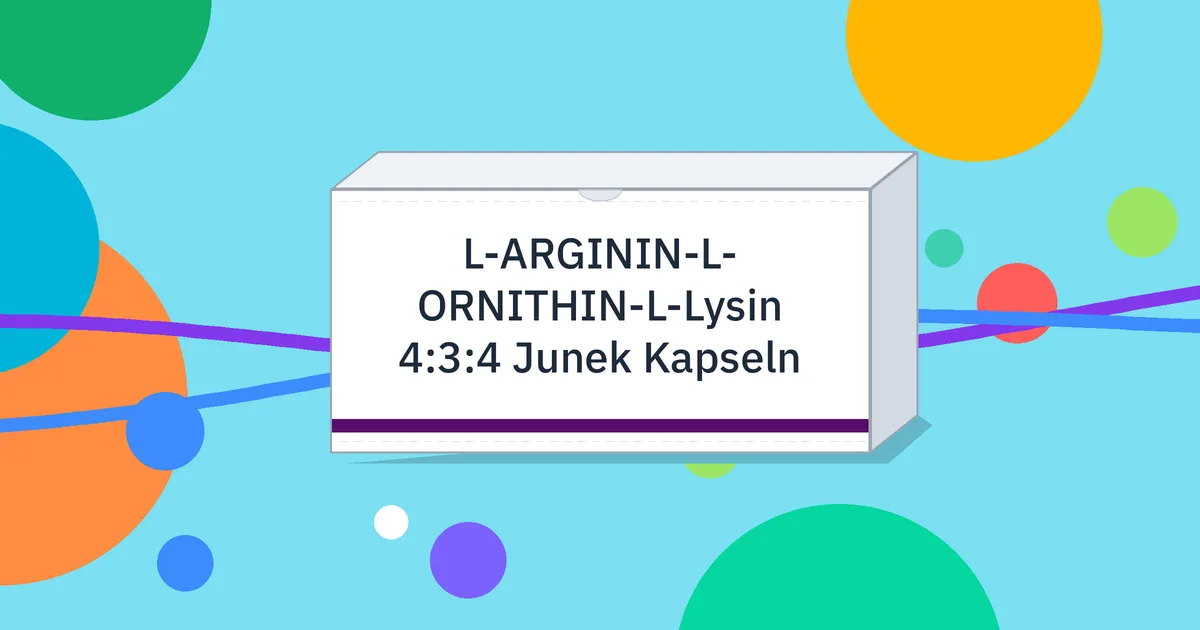 Symbolbild: Packung mit der Aufschrift L-ARGININ-L-ORNITHIN-L-Lysin 4:3:4 Junek Kapseln (PZN 00138508) – Verfügbarkeit und Bezug in Apotheken in Frankfurt am Main