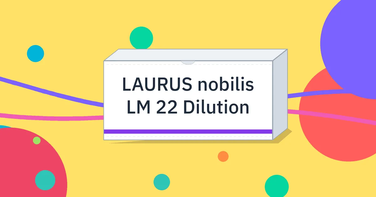Symbolbild: Packung mit der Aufschrift LAURUS nobilis LM 22 Dilution (PZN 13524638) – Verfügbarkeit und Bezug in Apotheken in Frankfurt am Main