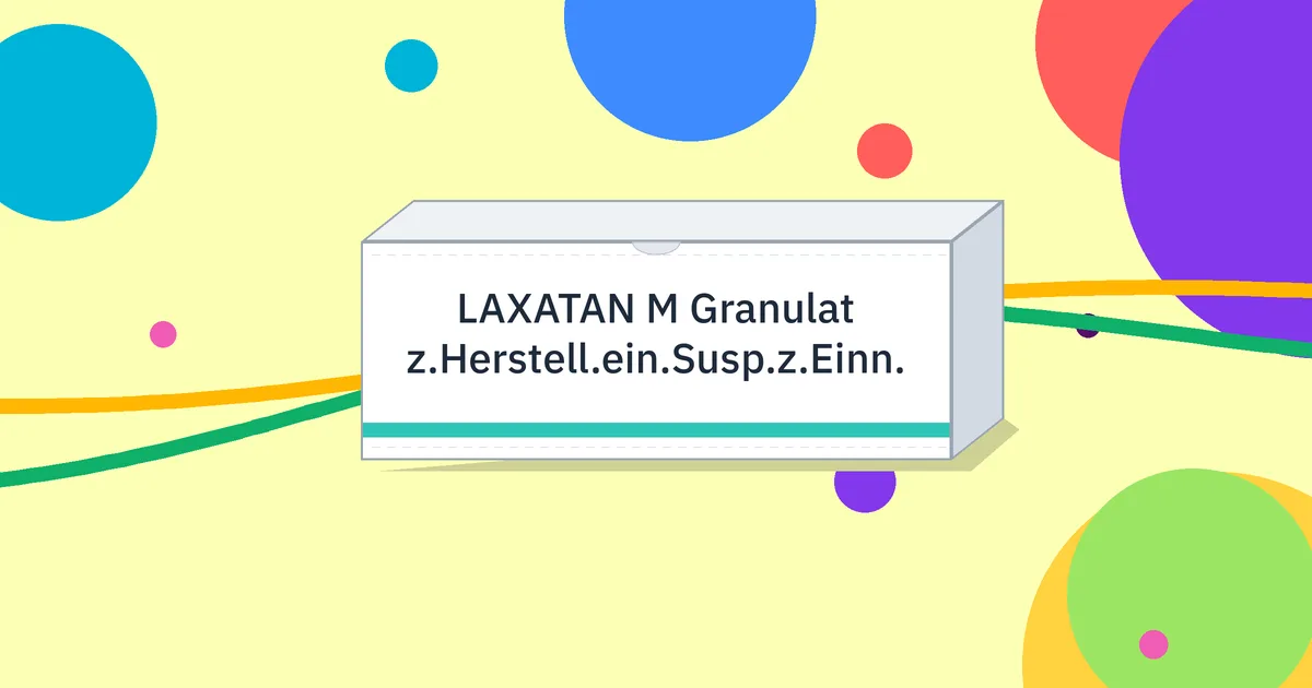 Symbolbild: Packung mit der Aufschrift LAXATAN M Granulat z.Herstell.ein.Susp.z.Einn. (PZN 12730413) – Verfügbarkeit und Bezug in Apotheken in Frankfurt am Main