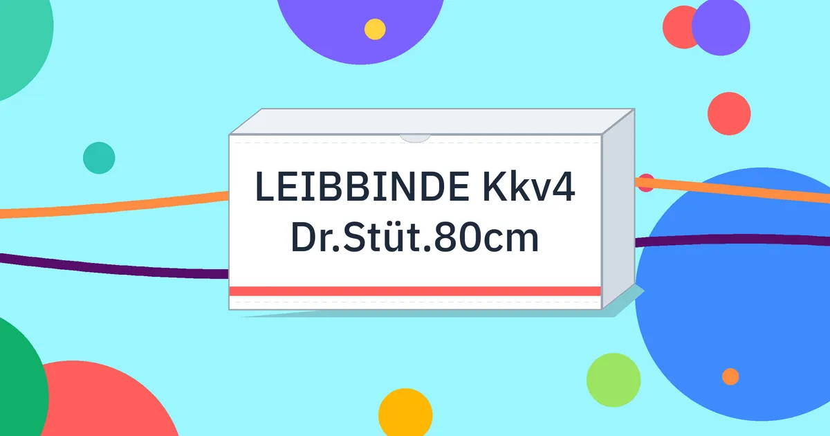 Symbolbild: Packung mit der Aufschrift LEIBBINDE Kkv4 Dr.Stüt.80cm (PZN 01732024) – Verfügbarkeit und Bezug in Apotheken in Frankfurt am Main