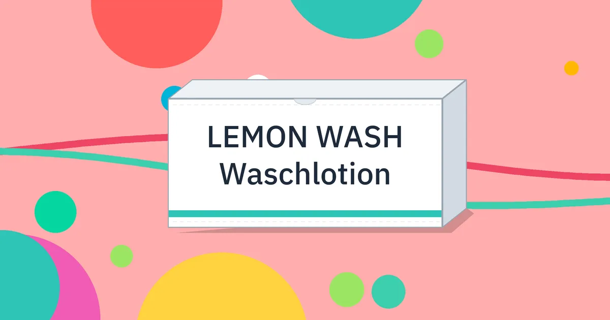 Symbolbild: Packung mit der Aufschrift LEMON WASH Waschlotion (PZN 09667970) – Verfügbarkeit und Bezug in Apotheken in Frankfurt am Main