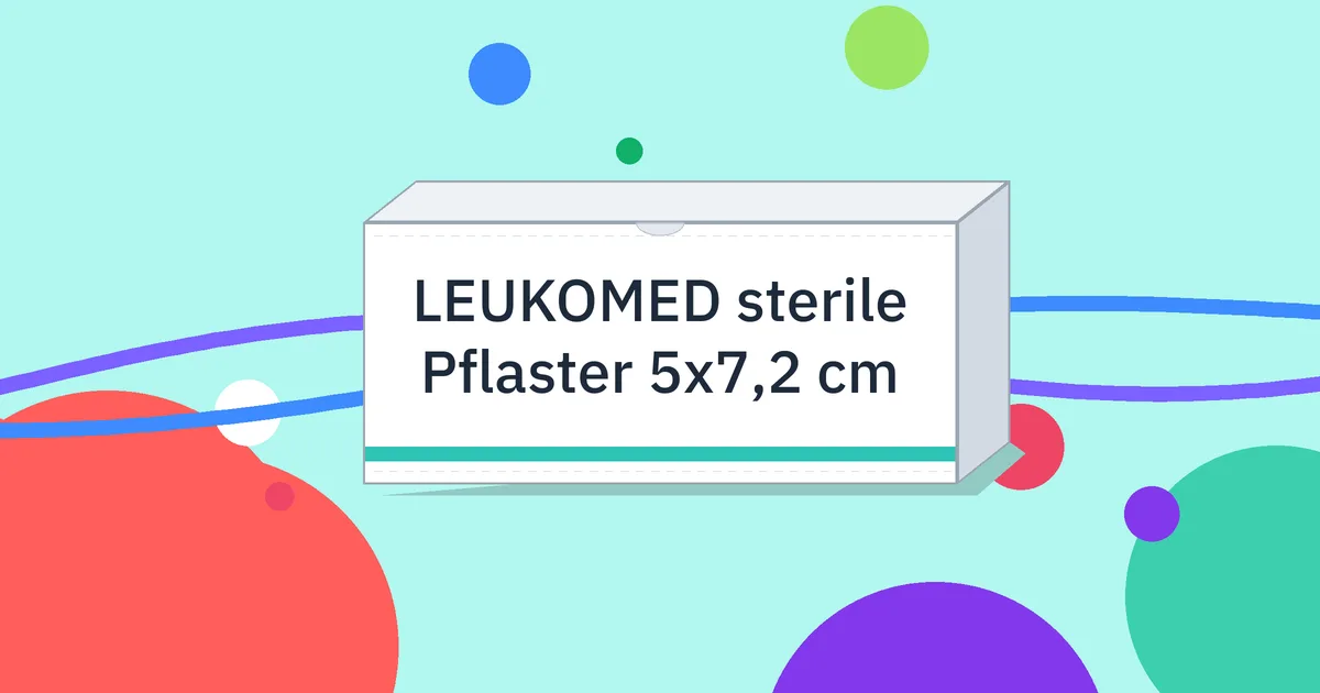 Symbolbild: Packung mit der Aufschrift LEUKOMED sterile Pflaster 5x7,2 cm (PZN 15316335) – Verfügbarkeit und Bezug in Apotheken in Frankfurt am Main