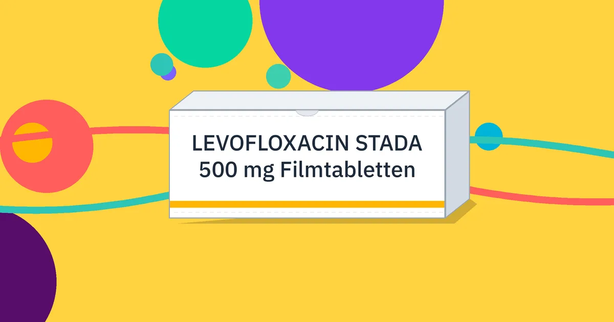 Symbolbild: Packung mit der Aufschrift LEVOFLOXACIN STADA 500 mg Filmtabletten (PZN 06120811) – Verfügbarkeit und Bezug in Apotheken in Frankfurt am Main