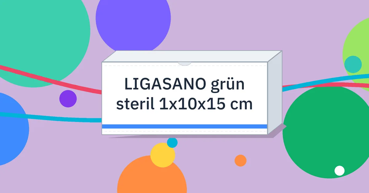 Symbolbild: Packung mit der Aufschrift LIGASANO grün steril 1x10x15 cm (PZN 17251901) – Verfügbarkeit und Bezug in Apotheken in Frankfurt am Main