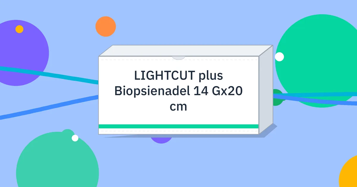 Symbolbild: Packung mit der Aufschrift LIGHTCUT plus Biopsienadel 14 Gx20 cm (PZN 16921943) – Verfügbarkeit und Bezug in Apotheken in Frankfurt am Main