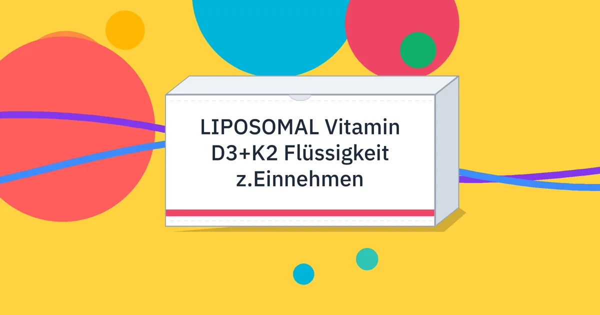 Symbolbild: Packung mit der Aufschrift LIPOSOMAL Vitamin D3+K2 Flüssigkeit z.Einnehmen (PZN 19403918) – Verfügbarkeit und Bezug in Apotheken in Frankfurt am Main