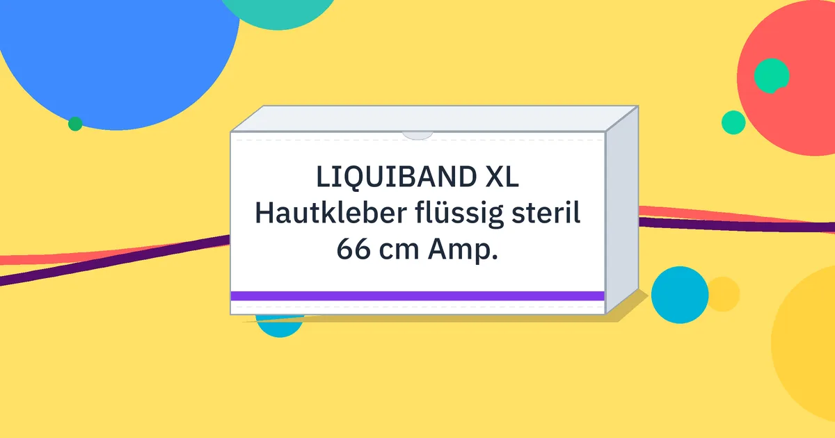 Symbolbild: Packung mit der Aufschrift LIQUIBAND XL Hautkleber flüssig steril 66 cm Amp. (PZN 18070886) – Verfügbarkeit und Bezug in Apotheken in Frankfurt am Main