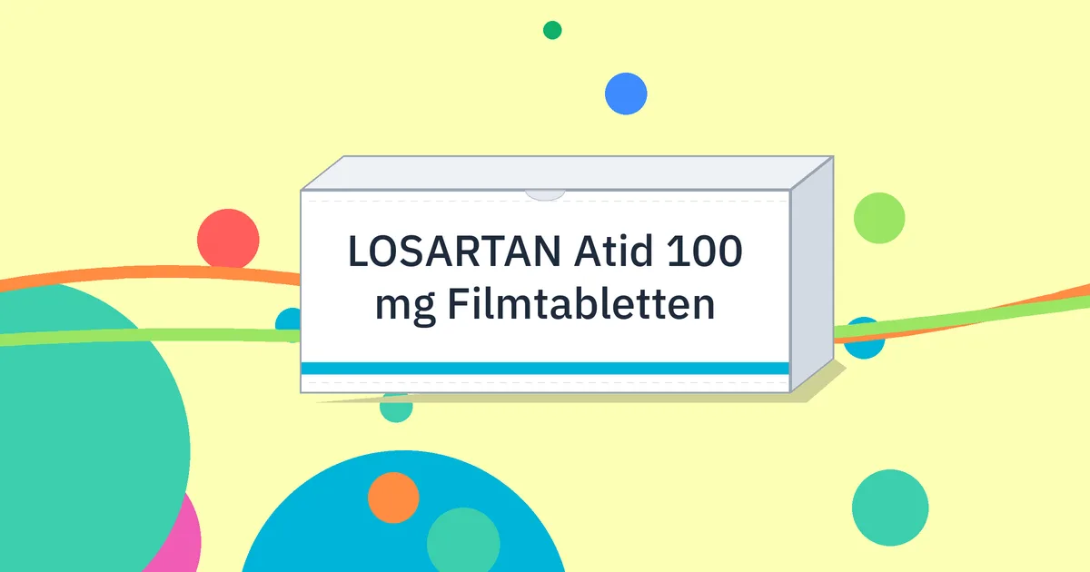 Symbolbild: Packung mit der Aufschrift LOSARTAN Atid 100 mg Filmtabletten (PZN 00629005) – Verfügbarkeit und Bezug in Apotheken in Frankfurt am Main