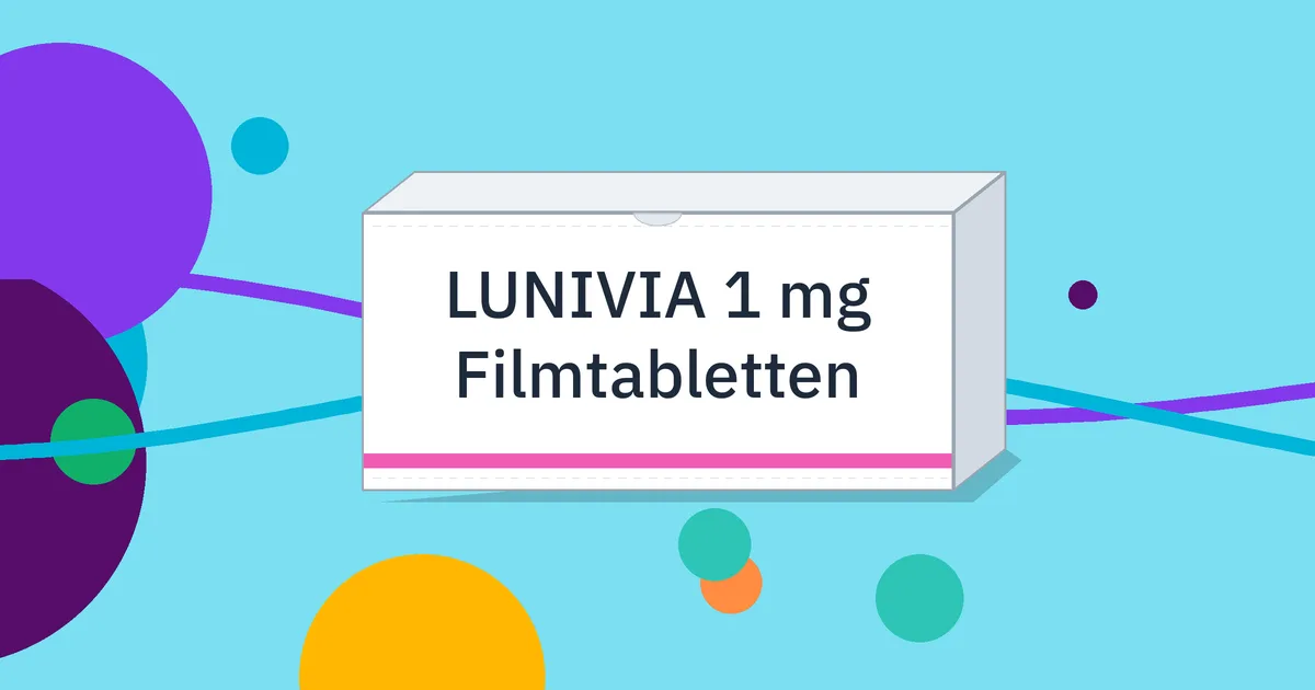 Symbolbild: Packung mit der Aufschrift LUNIVIA 1 mg Filmtabletten (PZN 16626954) – Verfügbarkeit und Bezug in Apotheken in Frankfurt am Main