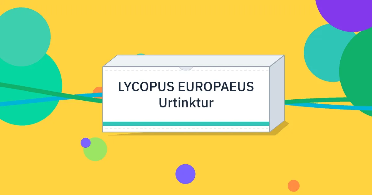 Symbolbild: Packung mit der Aufschrift LYCOPUS EUROPAEUS Urtinktur (PZN 04225500) – Verfügbarkeit und Bezug in Apotheken in Frankfurt am Main