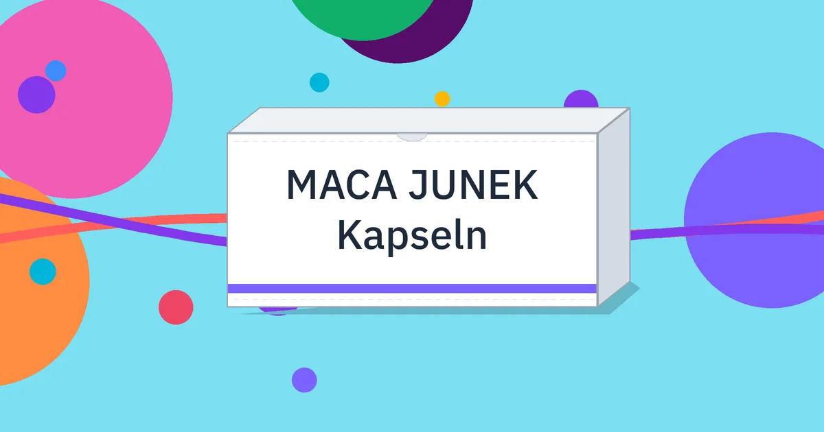 Symbolbild: Packung mit der Aufschrift MACA JUNEK Kapseln (PZN 10396714) – Verfügbarkeit und Bezug in Apotheken in Frankfurt am Main