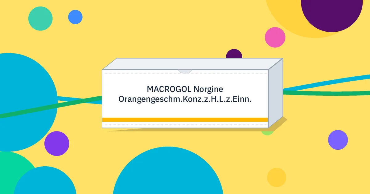 Symbolbild: Packung mit der Aufschrift MACROGOL Norgine Orangengeschm.Konz.z.H.L.z.Einn. (PZN 16396431) – Verfügbarkeit und Bezug in Apotheken in Frankfurt am Main