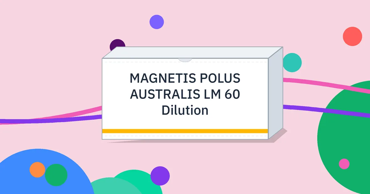 Symbolbild: Packung mit der Aufschrift MAGNETIS POLUS AUSTRALIS LM 60 Dilution (PZN 12941676) – Verfügbarkeit und Bezug in Apotheken in Frankfurt am Main