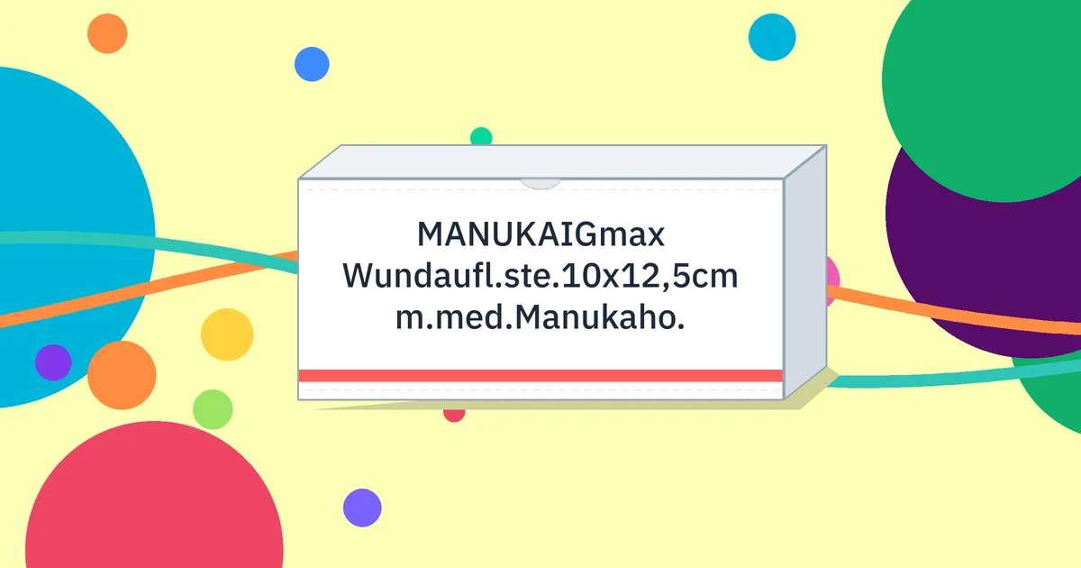 Symbolbild: Packung mit der Aufschrift MANUKAIGmax Wundaufl.ste.10x12,5cm m.med.Manukaho. (PZN 10816895) – Verfügbarkeit und Bezug in Apotheken in Frankfurt am Main