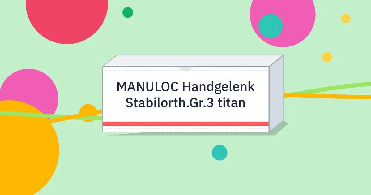 Symbolbild: Packung mit der Aufschrift MANULOC Handgelenk Stabilorth.Gr.3 titan (PZN 11028326) – Verfügbarkeit und Bezug in Apotheken in Frankfurt am Main
