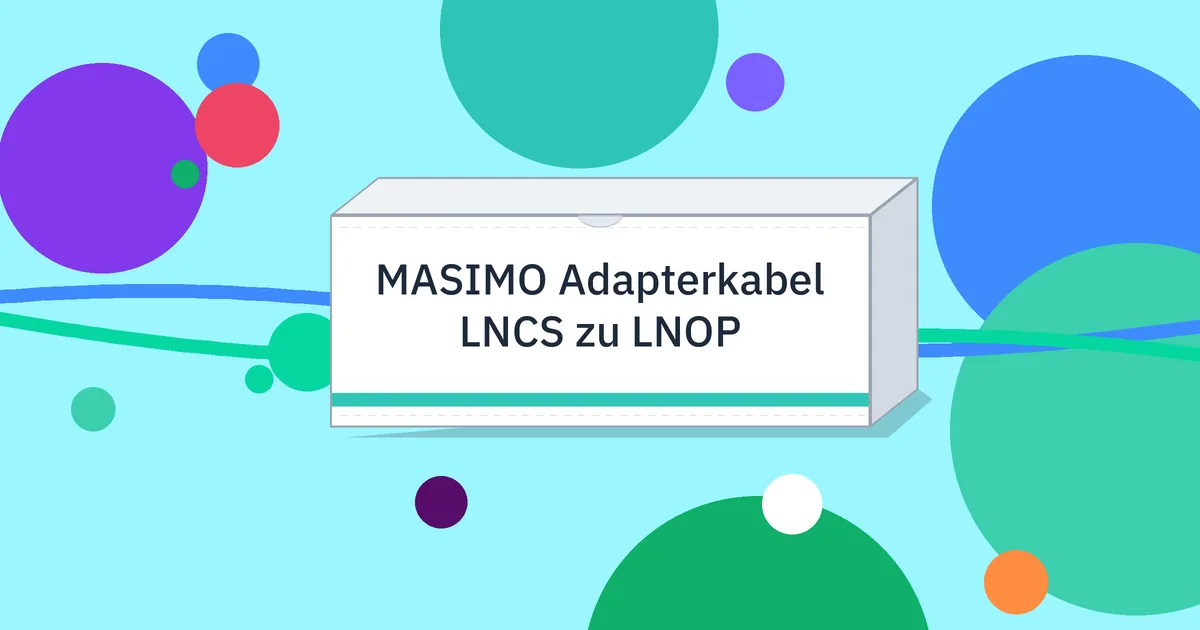 Symbolbild: Packung mit der Aufschrift MASIMO Adapterkabel LNCS zu LNOP (PZN 08443375) – Verfügbarkeit und Bezug in Apotheken in Frankfurt am Main