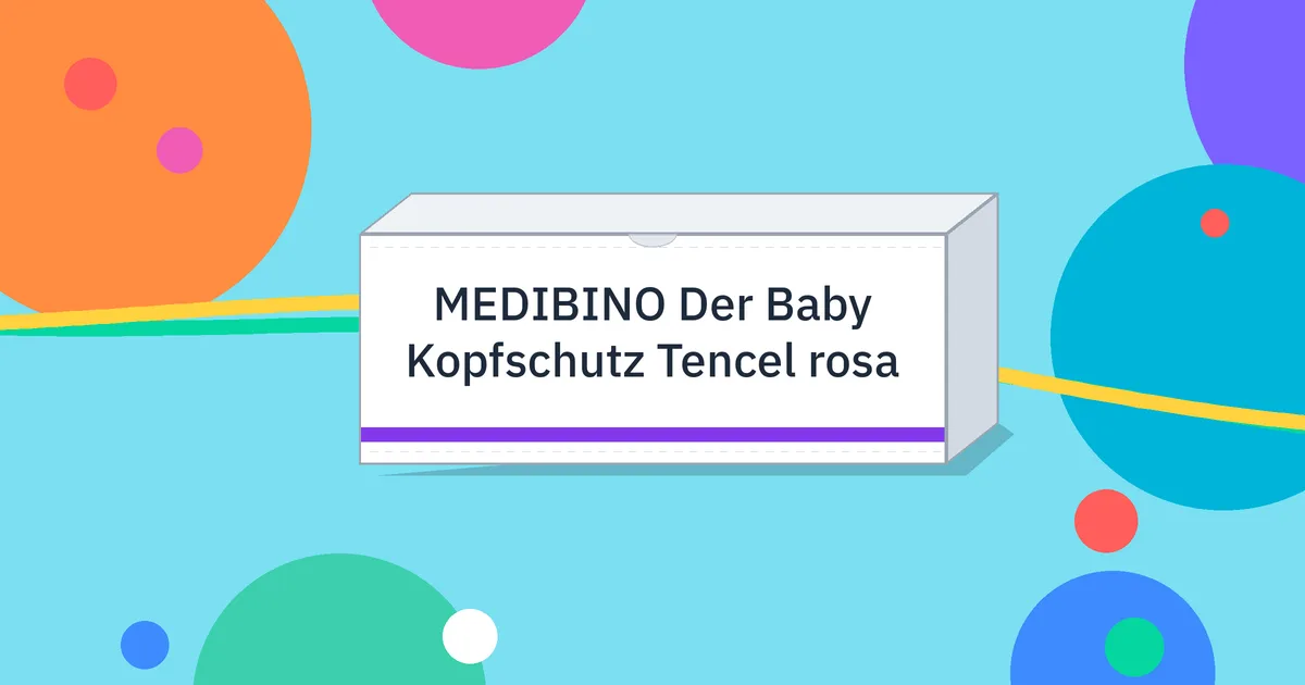 Symbolbild: Packung mit der Aufschrift MEDIBINO Der Baby Kopfschutz Tencel rosa (PZN 16385284) – Verfügbarkeit und Bezug in Apotheken in Frankfurt am Main