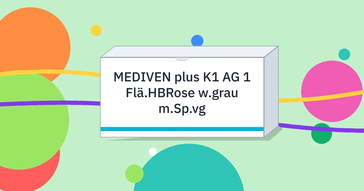 Symbolbild: Packung mit der Aufschrift MEDIVEN plus K1 AG 1 Flä.HBRose w.grau m.Sp.vg (PZN 18940092) – Verfügbarkeit und Bezug in Apotheken in Frankfurt am Main