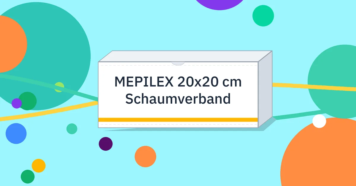 Symbolbild: Packung mit der Aufschrift MEPILEX 20x20 cm Schaumverband (PZN 14016246) – Verfügbarkeit und Bezug in Apotheken in Frankfurt am Main