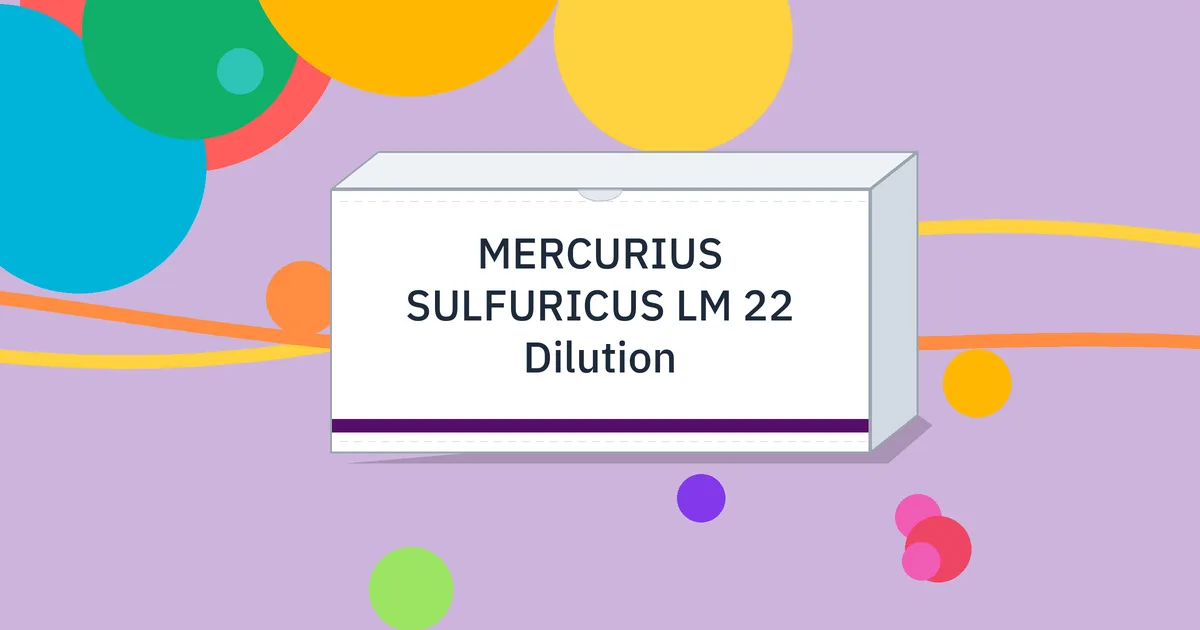 Symbolbild: Packung mit der Aufschrift MERCURIUS SULFURICUS LM 22 Dilution (PZN 12954621) – Verfügbarkeit und Bezug in Apotheken in Frankfurt am Main