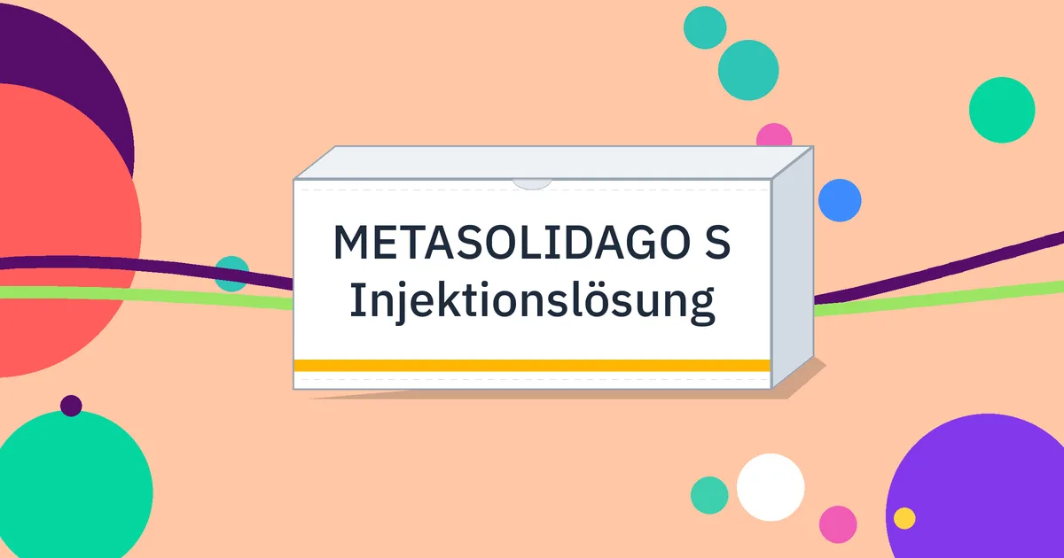 Symbolbild: Packung mit der Aufschrift METASOLIDAGO S Injektionslösung (PZN 04654276) – Verfügbarkeit und Bezug in Apotheken in Frankfurt am Main