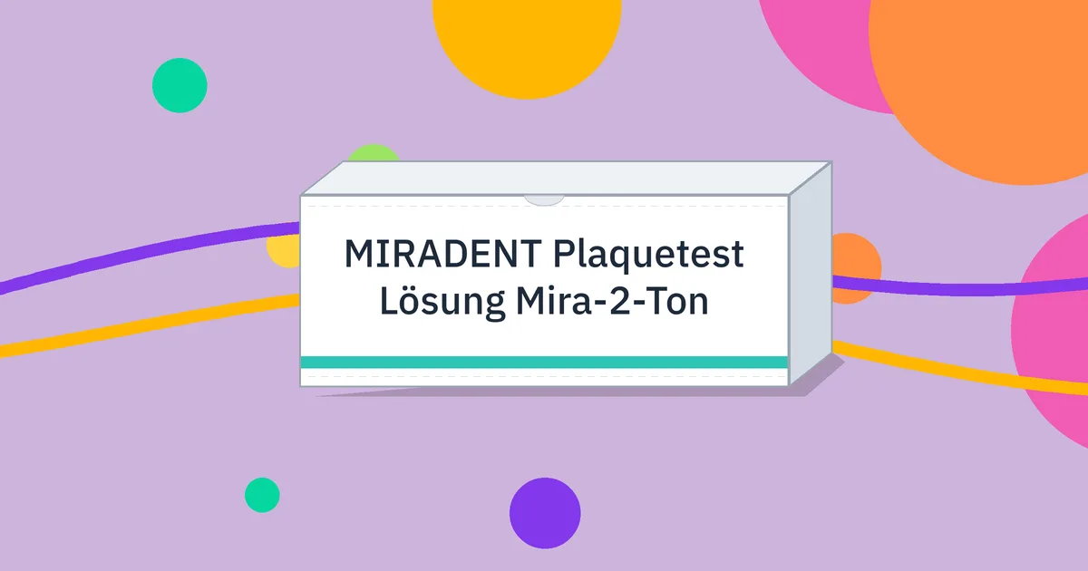 Symbolbild: Packung mit der Aufschrift MIRADENT Plaquetest Lösung Mira-2-Ton (PZN 04203651) – Verfügbarkeit und Bezug in Apotheken in Frankfurt am Main