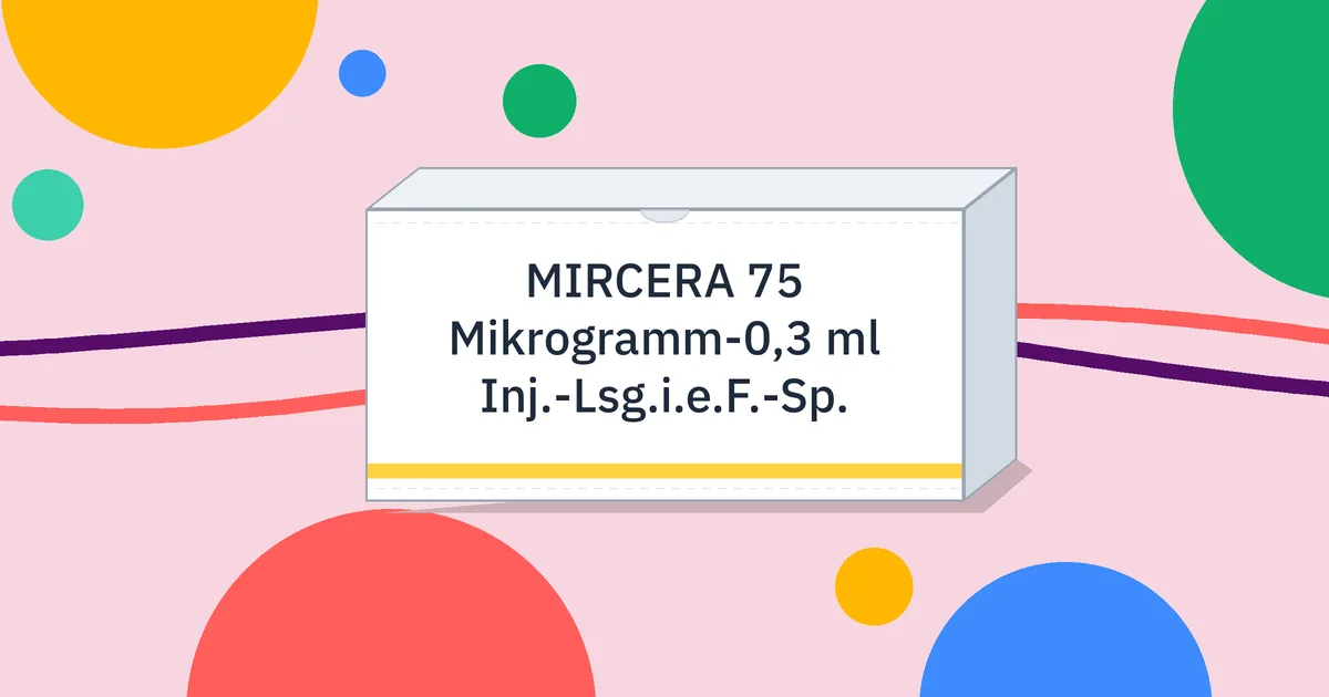 Symbolbild: Packung mit der Aufschrift MIRCERA 75 Mikrogramm-0,3 ml Inj.-Lsg.i.e.F.-Sp. (PZN 10400077) – Verfügbarkeit und Bezug in Apotheken in Frankfurt am Main