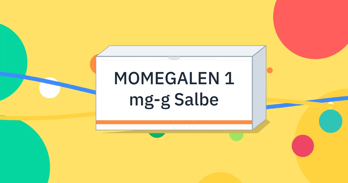 Symbolbild: Packung mit der Aufschrift MOMEGALEN 1 mg-g Salbe (PZN 09087497) – Verfügbarkeit und Bezug in Apotheken in Frankfurt am Main