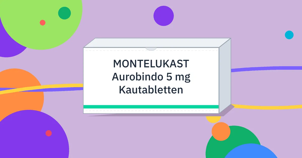 Symbolbild: Packung mit der Aufschrift MONTELUKAST Aurobindo 5 mg Kautabletten (PZN 01155845) – Verfügbarkeit und Bezug in Apotheken in Frankfurt am Main