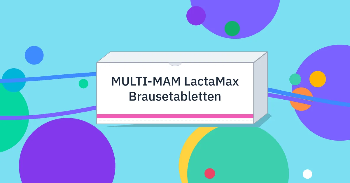 Symbolbild: Packung mit der Aufschrift MULTI-MAM LactaMax Brausetabletten (PZN 16601173) – Verfügbarkeit und Bezug in Apotheken in Frankfurt am Main