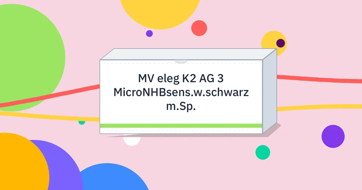 Symbolbild: Packung mit der Aufschrift MV eleg K2 AG 3 MicroNHBsens.w.schwarz m.Sp. (PZN 16068804) – Verfügbarkeit und Bezug in Apotheken in Frankfurt am Main