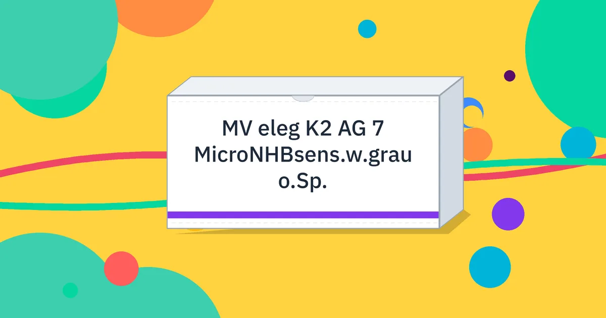 Symbolbild: Packung mit der Aufschrift MV eleg K2 AG 7 MicroNHBsens.w.grau o.Sp. (PZN 18930722) – Verfügbarkeit und Bezug in Apotheken in Frankfurt am Main