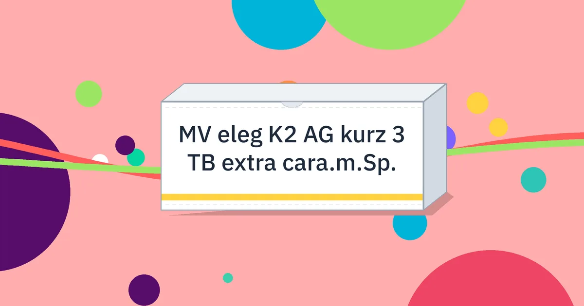 Symbolbild: Packung mit der Aufschrift MV eleg K2 AG kurz 3 TB extra cara.m.Sp. (PZN 09878684) – Verfügbarkeit und Bezug in Apotheken in Frankfurt am Main