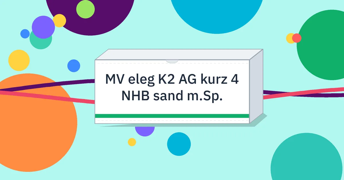 Symbolbild: Packung mit der Aufschrift MV eleg K2 AG kurz 4 NHB sand m.Sp. (PZN 18925595) – Verfügbarkeit und Bezug in Apotheken in Frankfurt am Main