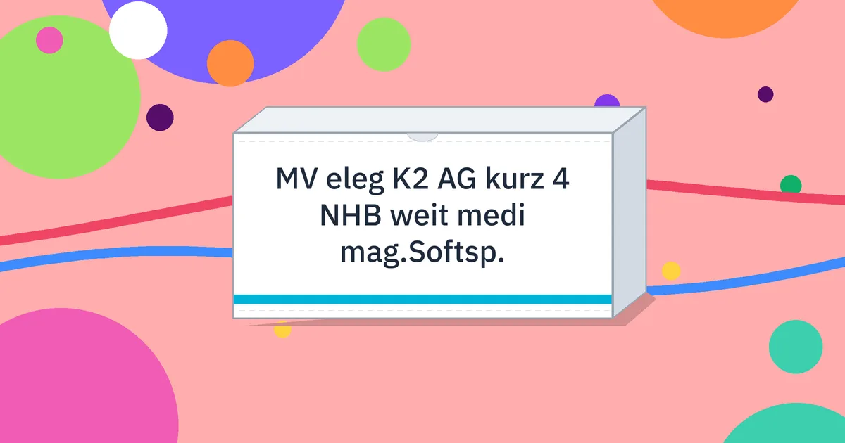 Symbolbild: Packung mit der Aufschrift MV eleg K2 AG kurz 4 NHB weit medi mag.Softsp. (PZN 15714716) – Verfügbarkeit und Bezug in Apotheken in Frankfurt am Main